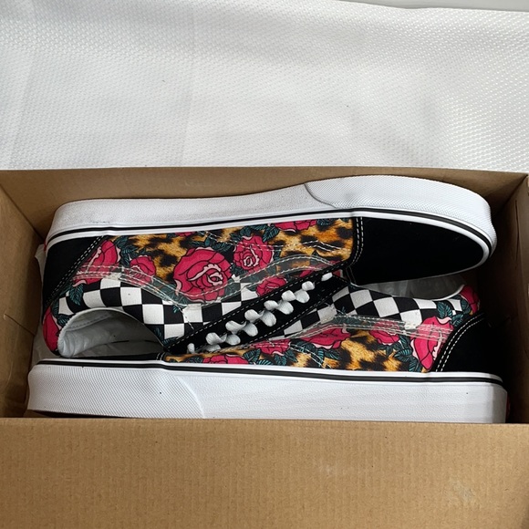 Vans | Shoes | Vans Old Skool Roses Cheetah Checkered | Poshmark